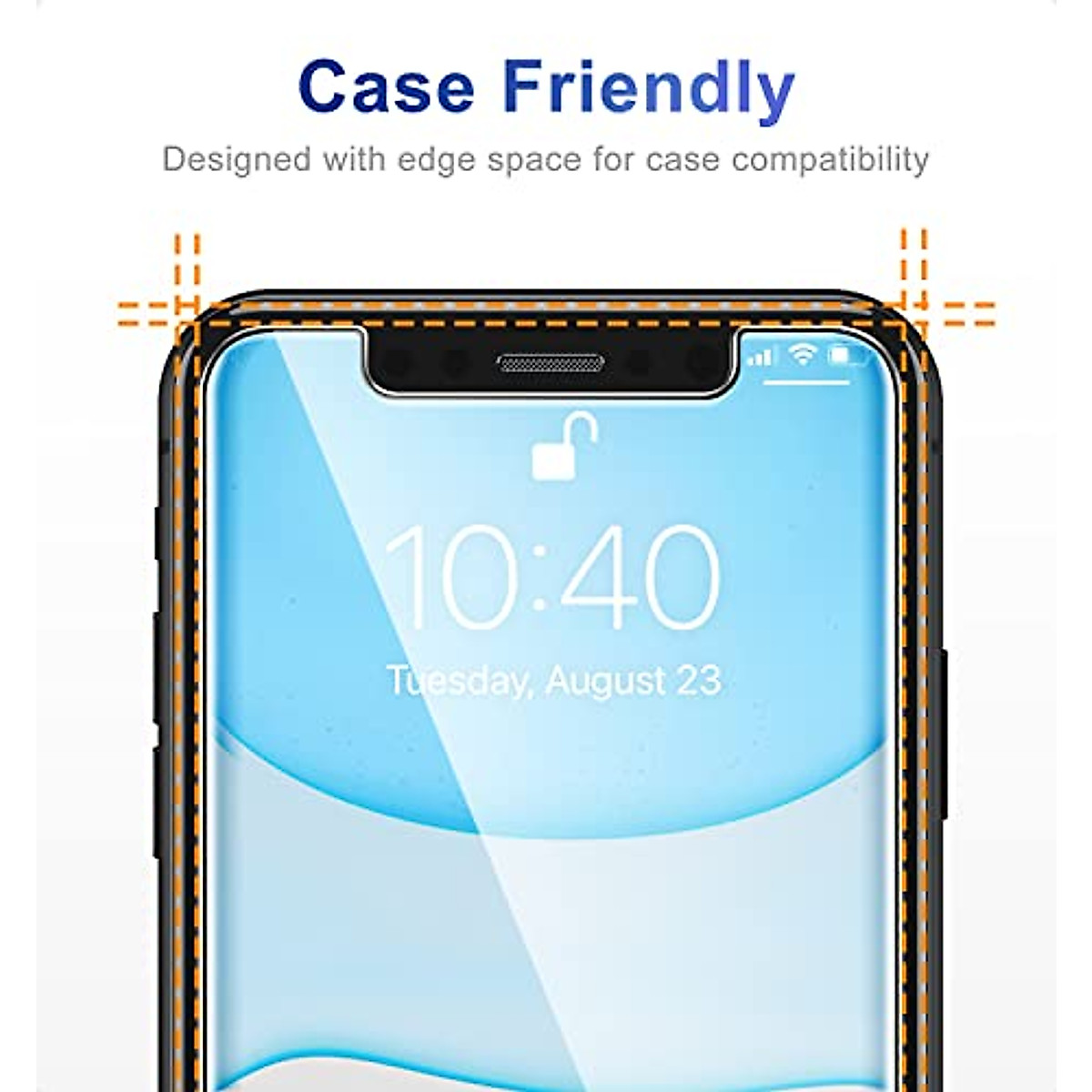 CANSHN 3 Pack Screen Protector for iPhone XR and iPhone 11 Tempered Glass with Easy Installation Frame - Anti-Scratch - Case Friendly - HD Clear Film for iPhone XR/11 6.1 Inch