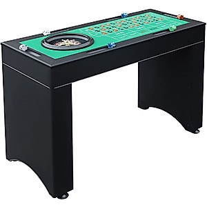 Hathaway unisex adult Classic Monte Carlo 4 in 1 Casino Game Table, Black, Craps and Bar Table Includes Accessories US