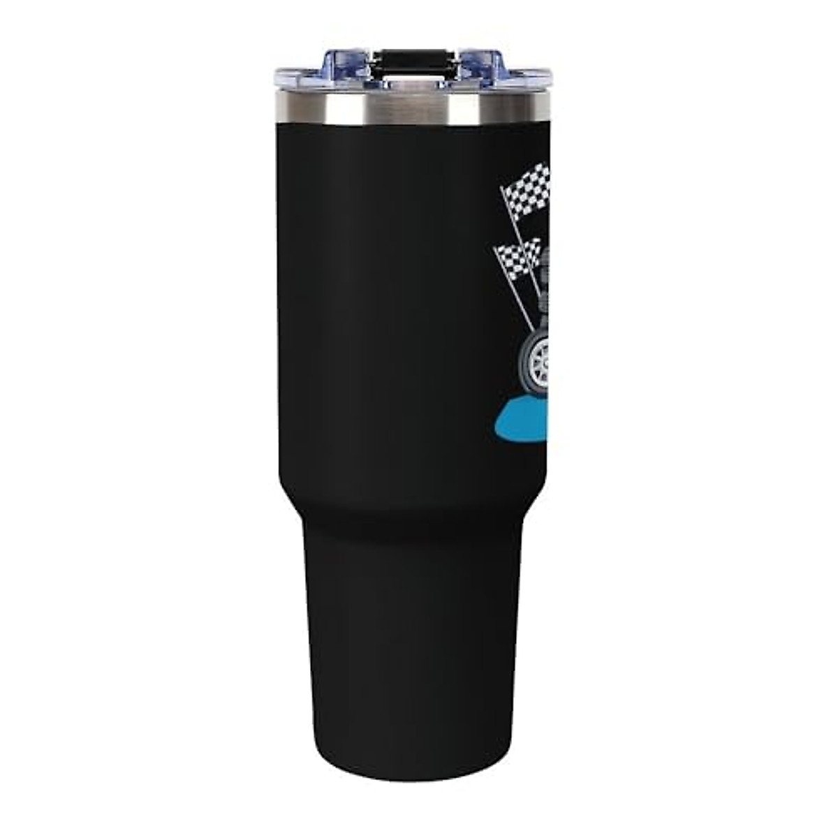 Vintage Racing Car 40oz Water Bottle Double Wall Insulated Tumbler with Handle Leakproof Travel Mug Black-style