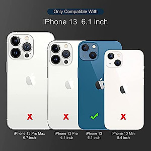 ULAK Compatible with iPhone 13 Wallet Case for Women, Premium PU Leather Flip Cover with Card Holder and Kickstand Feature Protective Phone Case Designed for iPhone 13 6.1 Inch, Blue Marble