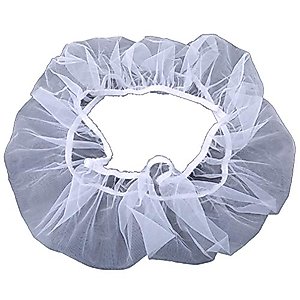 luzen Universal Soft Airy Bird Cage Seed Catcher Seeds Guard Parrot Nylon Mesh Net Cover Stretchy Bird Cage Skirt Suit for Round Square Cages, Whie (M)