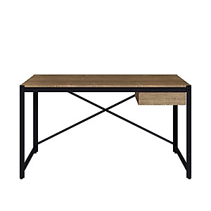 Generic Modern 54-inch Width Computer Desk, Wood Writing Desk Ideal for Home Office | 54"" W x 24"" D x 29.5"" H Wood and Metal Frame Workstation for Small Spaces., Brown, 14055