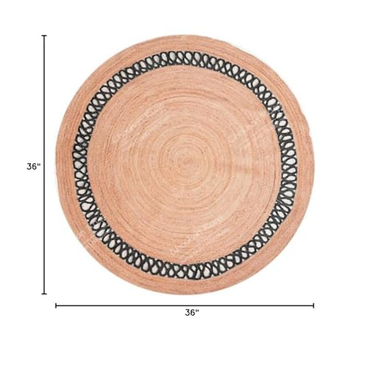 4x4, 5x5, 6x6,feet Natural Jute Net Design Round Rug, Floor Jute Net Designed Edge Rug Braided Boho Eco Large Circular Handmade Area Rugs (CCRD_ZQ)