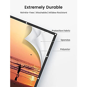 Video Projection Screen, Outdoor Projector Screen 120 inch 16:9 4K HD Foldable & Portable Outdoor Projection Screen, Support Front & Rear Projection for Home Theater Camping Backyard Movies