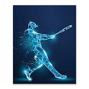 Baseball Wall Art Prints - Set of 4 (8x10) Unframed Baseball Posters - Baseball Room Decor For Men Kids Teenagers - Baseball Poster Set For Bedroom Man Cave - Baseball Wall Decor Dorm - Baseball Boys Bedroom Decor - X-Ray