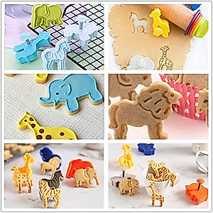 JeVenis Set of 5 Jungle Safari Animal Cake Mold Jungle Safari Animal Cupcake Decoration Jungle Animals Cookie Cutters Jungle Safari Animal Cake Decoration for Jungle Safari Animal Party Baby Shower