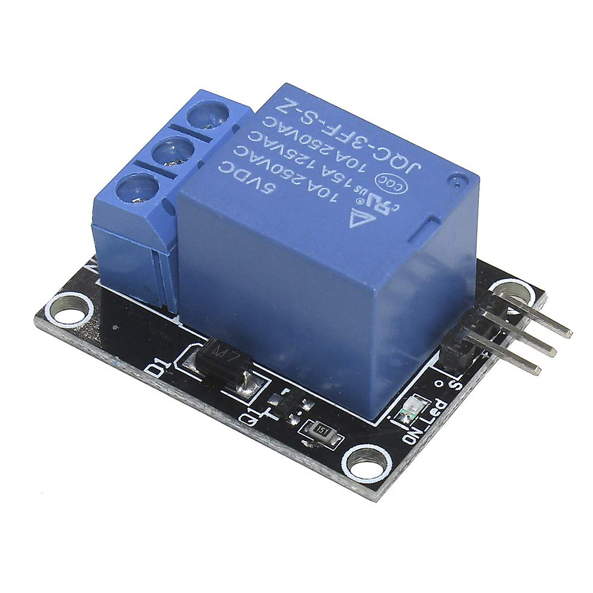 KeeYees 5pcs 1 Channel 5V Relay Module Board Shield KY-019 LED Indicator for Arduino + 3pcs 20CM 10Pin Female Male Jumper Wires