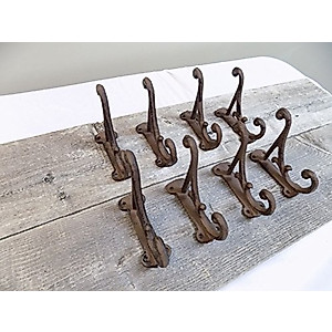 8 Rustic Entryway Hooks Coat Hooks Wall Mounted Double Vintage Looking Coat Hangers Pack of 8