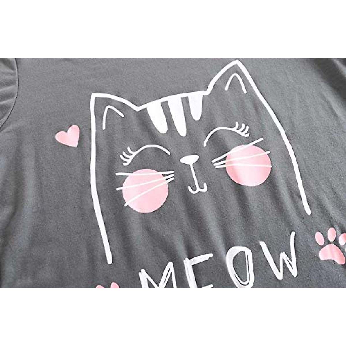 VENTELAN Women Pajamas Cute Christmas Bear Sleepwear Long Sleeve Stripes Loungewear