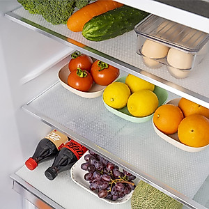 Bloss 6 PCS Shelf Mats Refrigerator Liners, Refrigerator Pads Can Be Cut Fridge Mats Drawer Table Placemats for Home/Kitchen – Clear, 11.4 x 17.7 Inch