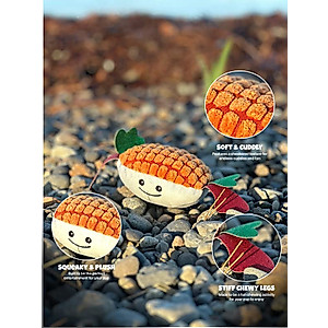 Zoom and Chew Dog Toys, Dog Plush Toy for Large Breed,Tug of war, Squeaky Dog Toys with Crinkle Paper, Dog Chew Toys for Puppy, Small, Medium, Large Dogs (Crab)