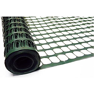 OLDMACDONALD Guardian Warning Barrier, Plastic Mesh Fence, Construction Barrier Netting, Green 4ft x 164ft (1.22m x 50m) (mesh 1.75"x1.75"), Garden Fencing, for Snow, Poultry, Chicken, Garden Netting