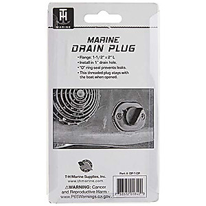 T-H Marine DP-1-DP Self-Retaining Boat Transom Drain Plug - Black