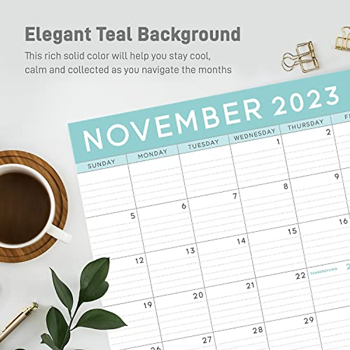 S&O Teal Magnetic Fridge Calendar from Jan 2023-Jun 2024 - Tear-Off Refrigerator Calendar to Track Events & Appointments - 18 Month Magnetic Calendar for Fridge for Easy Planning-8"x10" in.