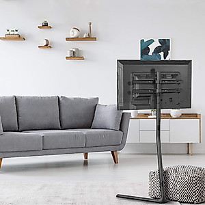 VIVO Space Saving 49 to 70 inch LED LCD Studio TV Display Stand, Television Mount with V-Base, Holds VESA up to 600x400, Black STAND-TV70B