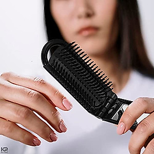 4Pcs Portable Hair Brush Folding - Travel Brush for Women Mini Hair Brush Set With Mirror - Compact Hair Brushes for Women Travel Hair Brush for Men Pocket Brush Hair Styling Tools for Toiletry Bag