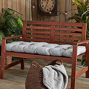 Greendale Home Fashions Outdoor 51x18-inch Bench Cushion, 1 Count (Pack of 1), Cement