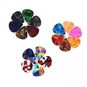 Honbay 100pcs 0.46mm Colorful Guitar Picks for Guitar, Ukulele, Bass