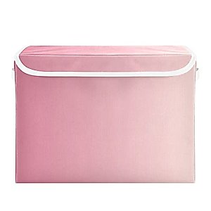 innewgogo Pink Gradient Storage Bins with Lids for Organizing Organizer Containers with Handles Oxford Cloth Storage Cube Box for Clothes