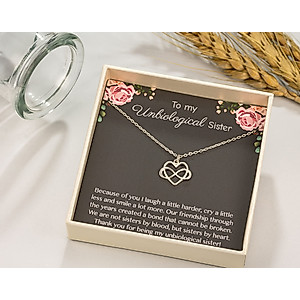 RareLove Gifts for Sister in Law,Unbiological Sister Necklace Gift For Best Friend,925 Sterling Silver Tiny Infinity Heart Necklaces for Women Friendship,Best Friend Necklace