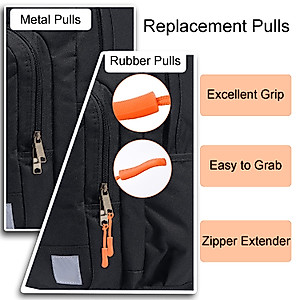 CooBigo 12Pack Zipper Pull Replacement, Golf Bag Zipper Pull Replacement Tab for Backpack, Jackets, Pants, Boots, Coats, Luggage - Balck(Universal Extender)