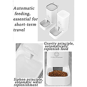 Dog or Cat Automatic Feeder Water Dispenser Set, Food Bowl Cat Food Container for Small, Medium and Large Cats and Dogs Food and Water Distribution