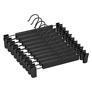 NORTHERN BROTHERS Black Pant Hangers,30Pack Plastic Pants Hangers Skirt Hangers with Clips Jean Hangers Bulk Hangers for Pants