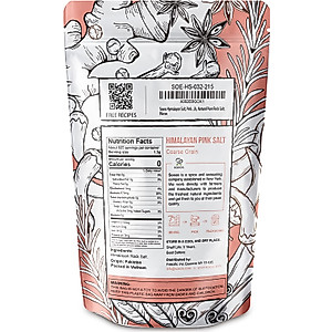 Soeos Himalayan Sea Salt, Coarse Grain, 32oz (2 Pound), Non-GMO Himalayan Pink Salt, Kosher Salt, Sea Salt for Grinder Refill