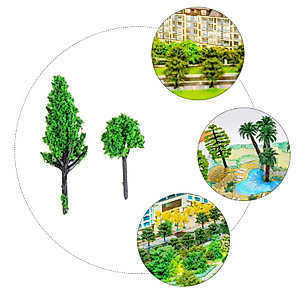 ibasenice 80 pcs Tree Scenics Trees Model Plastic Scene Train Railroad Architecture Woodland Diorama Project Mixed Crafts Supplies Landscape DIY Pine Layout Accessories for Mini Building