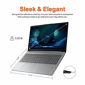 Lenovo IdeaPad 3 17.3" HD+ Notebook Computer, Intel Core i7-1165G7 2.80 GHz, 8GB RAM, 256GB SSD, Windows 11 Home, Arctic Gray