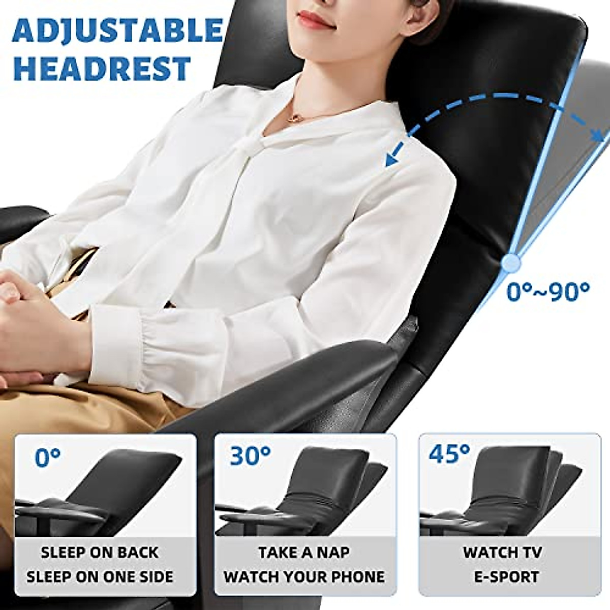 FIBO Gravity-Sensing Executive Home Ergonomic Office Chair Reclining Office Chair with Foot Rest & Headrest, High-Back PU Leather Computer Desk Chairs with Back & Lumbar Support Task Chair, (Black)