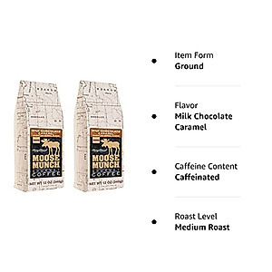 Moose Munch Gourmet Ground Coffee by Harry & David, 2/12 oz bags (Milk Chocolate Caramel)