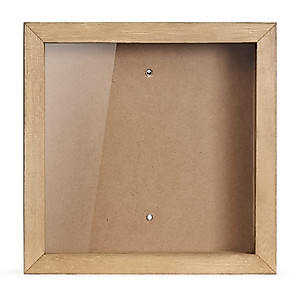 TJ.MOREE Small Shadow Box Frame 5 x 5 Shadowbox Display Case Wooden Picture Frame with Glass Wedding Memorabilia Medals Photos for Wall and Tabletop - Wood