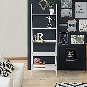 Casual Home 5-Shelf Ladder Bookcase, White