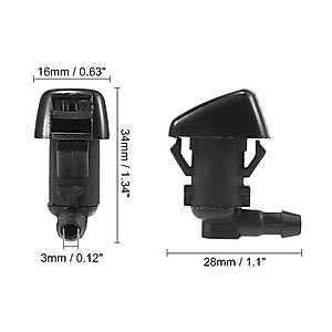 ACROPIX Front Windshield Wiper Nozzles for Lincoln MKX with Gaskets - Pack of 2 Black