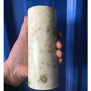 Daszui Natural Lantian Jade Teacup With Lid, Hand-Made Lantian Jade High-end Teacup.