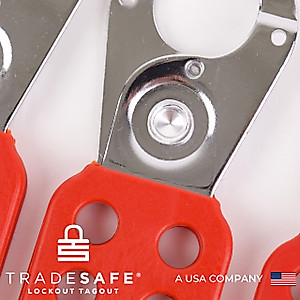 TRADESAFE Lock Out Tag Out Hasp - 1 inch Jaw Diameter Stainless Steel Lockout Hasp, Nylon Handle, Tamper-Proof and Impact-Resistant Loto Hasp, 6 Pack