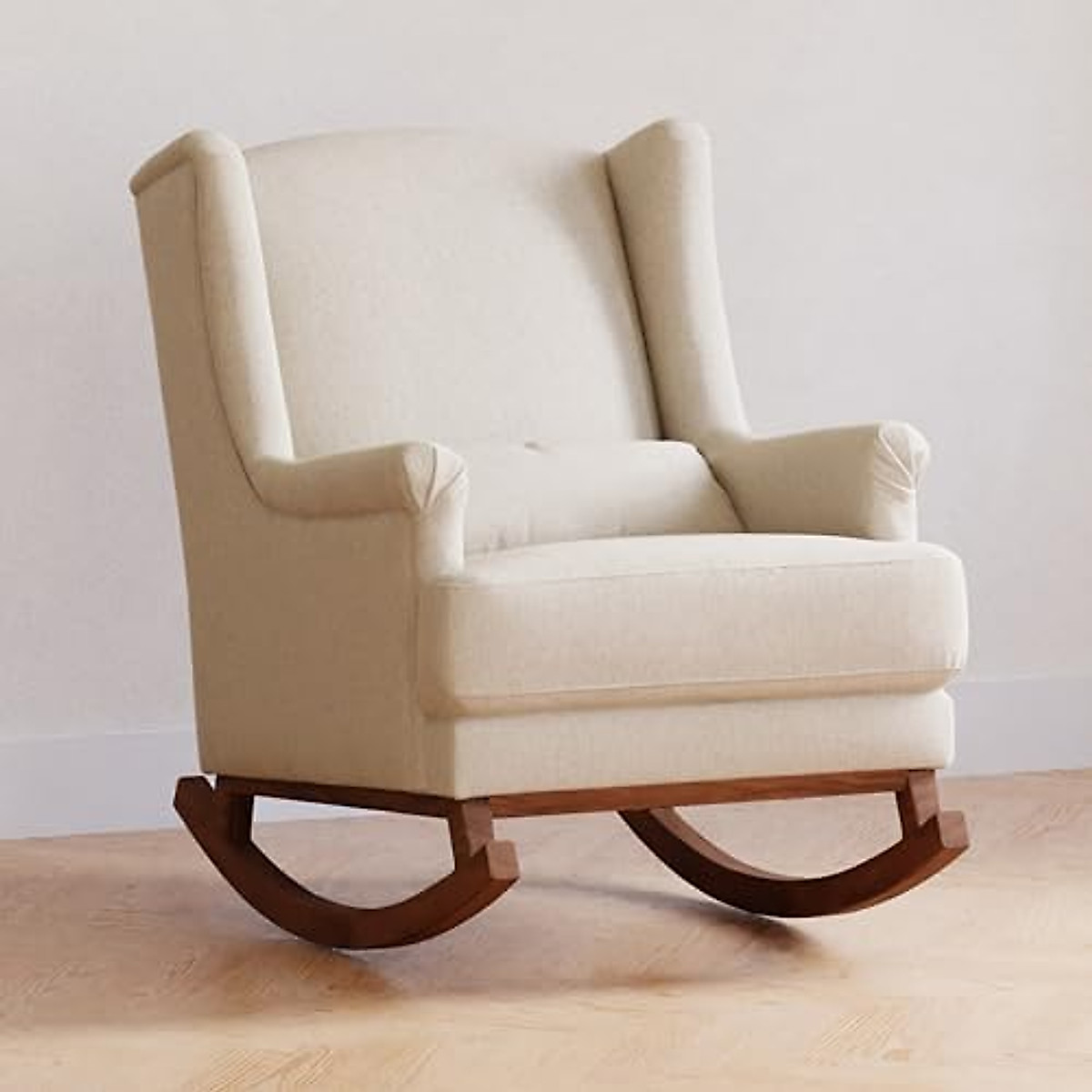 Namesake Miranda Wingback Rocker in Performance Cream Eco-Weave, Water Repellent & Stain Resistant, Greenguard Gold & CertiPUR-US Certified