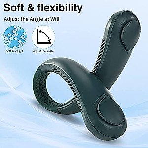 Shiyinvie Portable Neck Fan, Personal Wearable Fan Hands Free USB Rechargeable Battery 3 Speed Bladeless Fans Suitable for Office Outdoor Travel (Green)