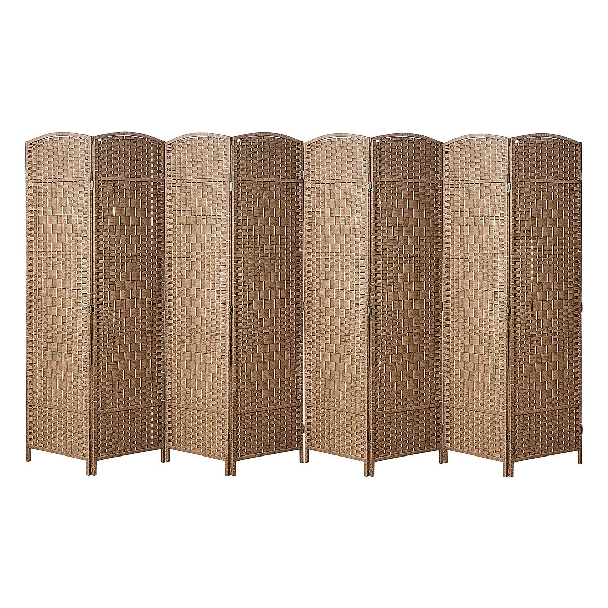 Cocosica 8 Panel Room Divider,6Ft Folding Privacy Screen,Tall - Extra Wide Foldable Panel Partition Wall Divider with Diamond Double-Weaved Hand-Woven Design Room Screen Divider