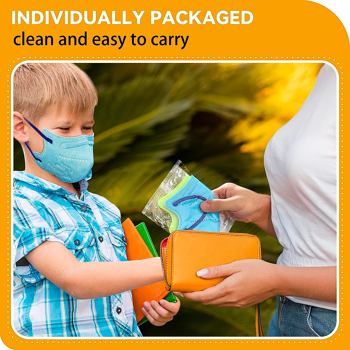 KN95 Masks Disposable for Kids, 5 Layer Protection 100 Pack Individually Wrapped KN95 Masks Children Size Breathable Adjustable Face Mask for Girl and Boy, Mascarillas para Niños Aged 4-12