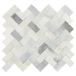 Daltile Minute Mosaix 12" X 12" Herringbone Remix Mosaic in Stormy Mist (10 PC Per Carton) (7.5 SQFT Per Carton)
