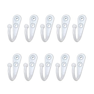 HONJIE 10 Pieces Small Hooks Wall Mounted Coat Hooks,Zinc Alloy Antique Single Hook for Hanging Mug Cup, Bag, Robe, Towels, Keys,White
