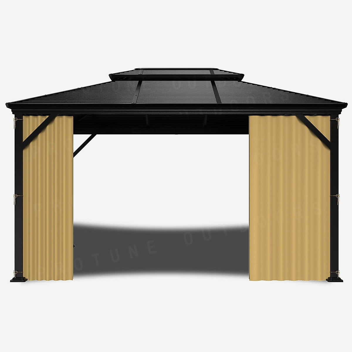 SunCula Replacement 10'x12'- One Panel Gazebo Curtain Waterproof, Universal Privacy Shade Curtains Side Wall with Zipper for Patio, Backyard, Garden 10'x12' or 12'x12' Outdoor -Khaki(Only Curtains)