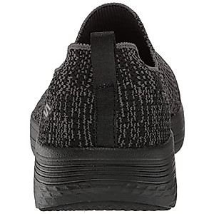 Skechers Women's MAX Cushioning LITE-Knit Slip ON Sneaker, Black/Gray, 6.5