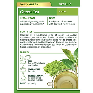 Traditional Medicinals Organic Green Tea With Toasted Rice, Matcha (Pack of 2) 32 Tea Bags Total