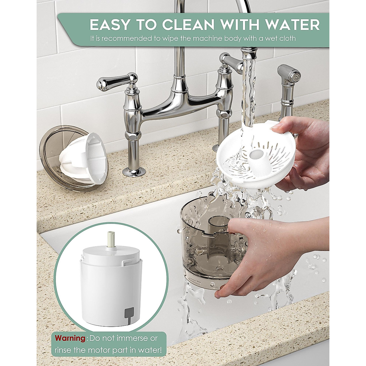 Cordless Electric Lemon Juicer Squeezer, AYOTEE Portable Electric Citrus Juicer with USB Cable and Spoon, Lemon and Lime Squeezer, Electric Orange Juicer Squeezer, Rechargeable Lime Juicer (White)