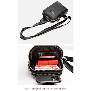 Bisadon Women Chest Bag Sling Backpacks Small Crossbody PU Leather Daypacks for Women Shopping Travel Fashion Shoulder Strap Black