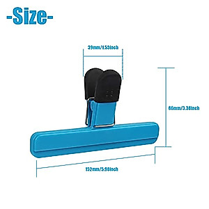 KUFUNG Food Bag Sealing Clips Set - 2 Pack Heavy Duty Food Storage Clips, Chips Bag Clips for Bags Snap Closure Bag Sealer, Large Bag Clips with Air Tight Seal Grip for Food Storage (Blue, M)