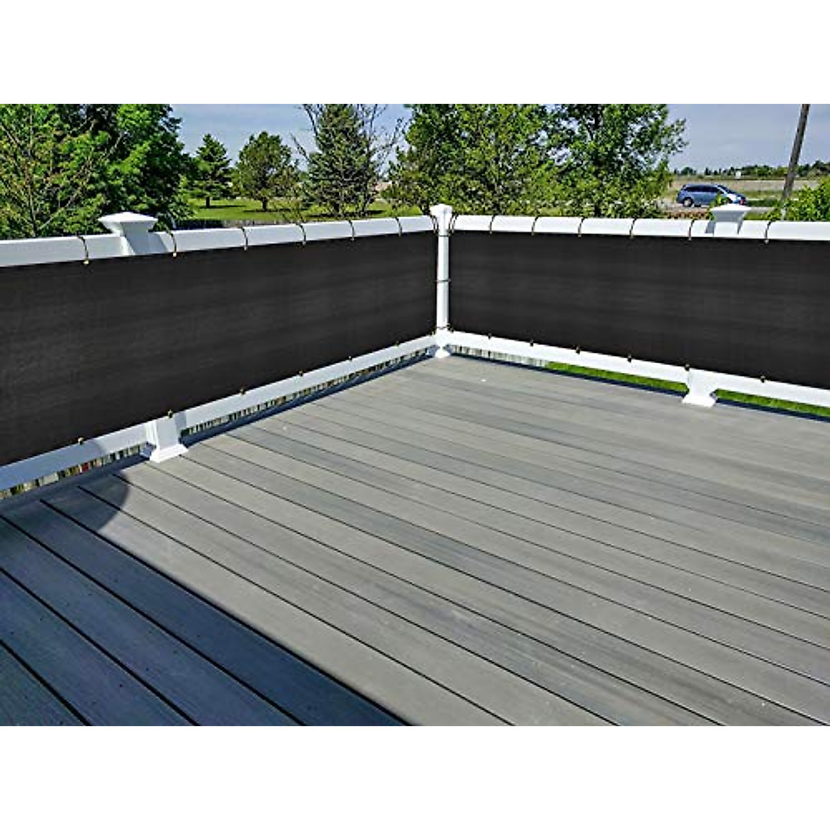 Lvydec Balcony Privacy Screen Cover, 16.5' x 3.5' Privacy Screen Fence for Porch Deck Garden Backyard Patio, Waterproof and UV-Resistant (Black)